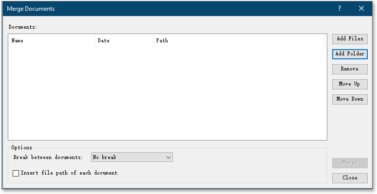 Quickly merge or combine multiple documents into one document in Word