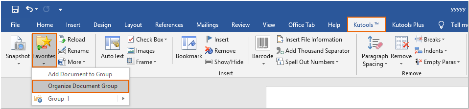 Organize Document Group - Managing documents by using groups in Word