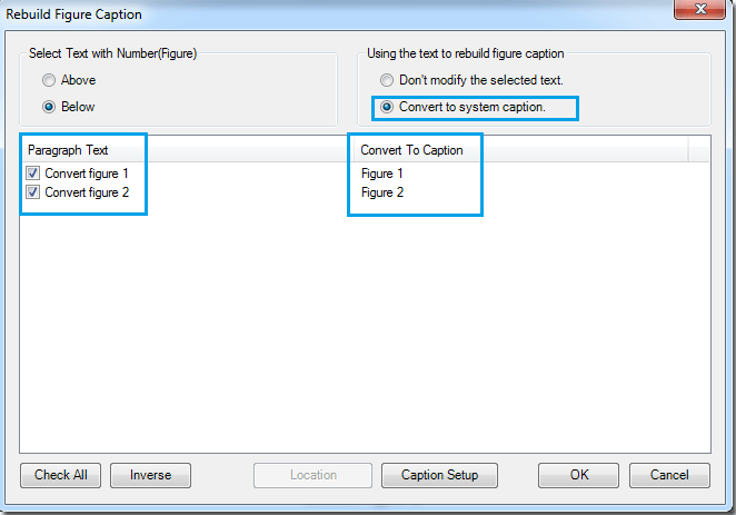 Easily convert text to caption for all figures in Word
