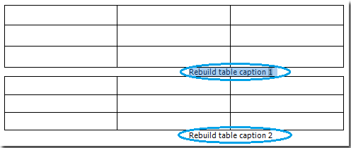 Easily convert text to caption for all tables in Word