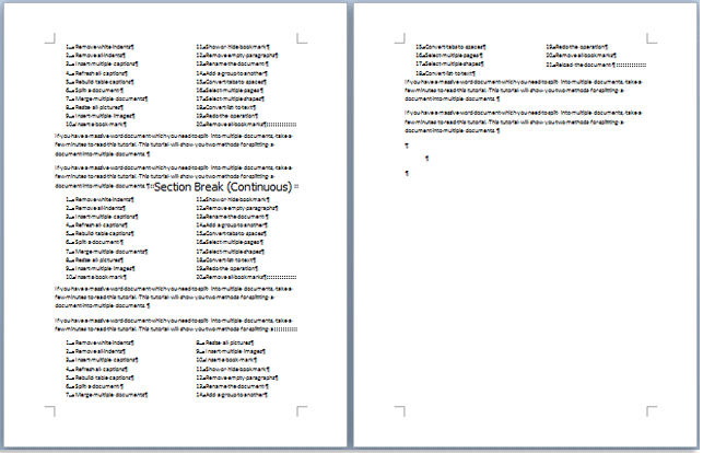 Quickly remove all column breaks from document in Word