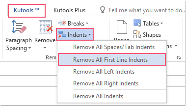 Quickly remove all first line indents in Word
