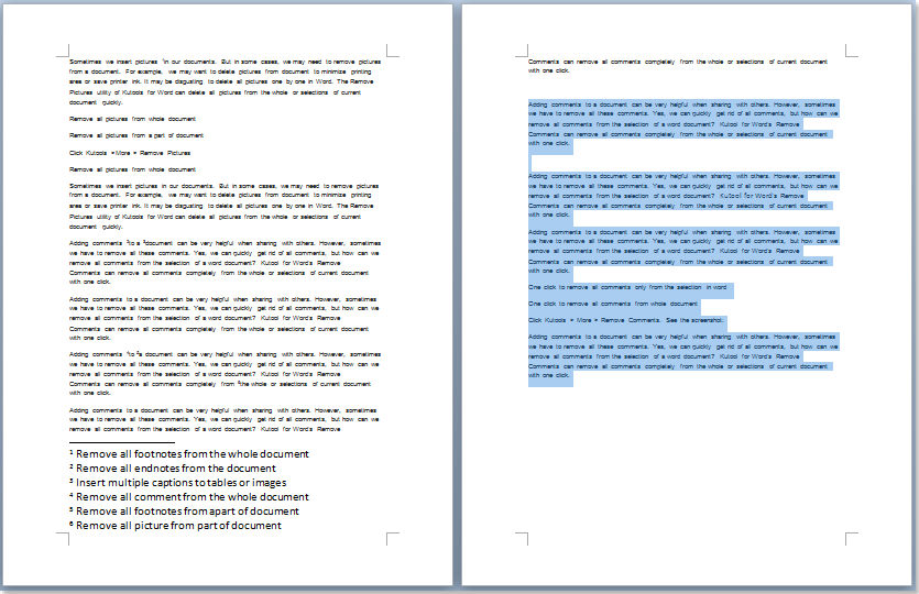 Word의 문서에서 모든 각주를 빠르게 제거