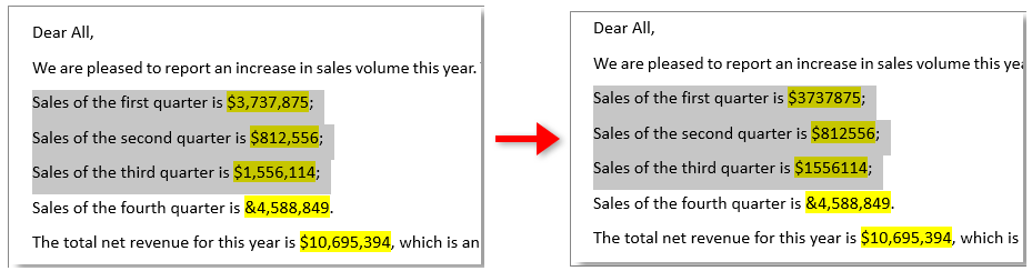 Supprimez facilement le séparateur de milliers des nombres dans Word