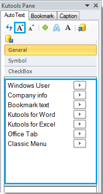 Easily save, list and insert autotext entries in word
