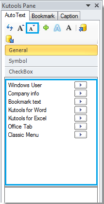 Easily save, list and insert autotext entries in word