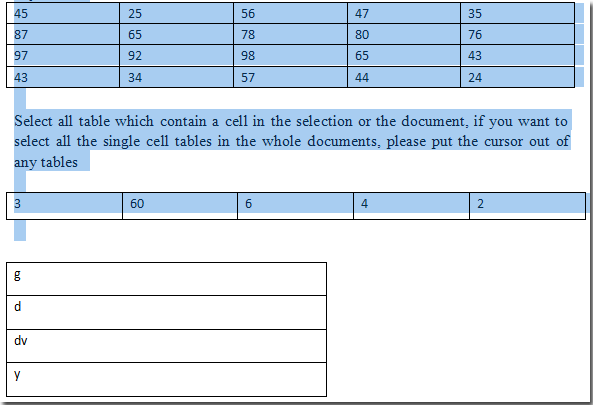 Quickly select all first columns of tables in Word