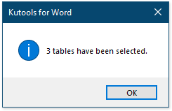 Quickly select all tables in a Word document