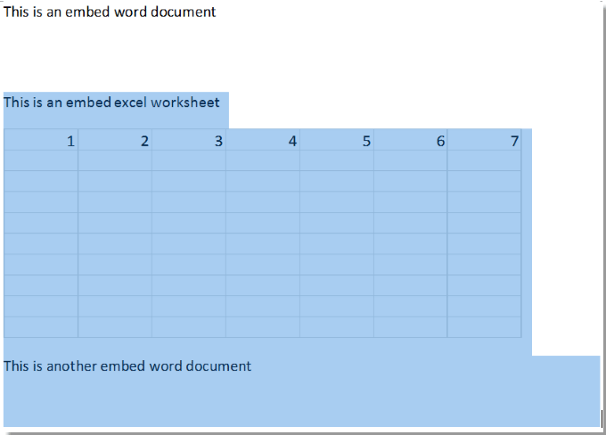 Quickly select embed word object paragraphs in Word