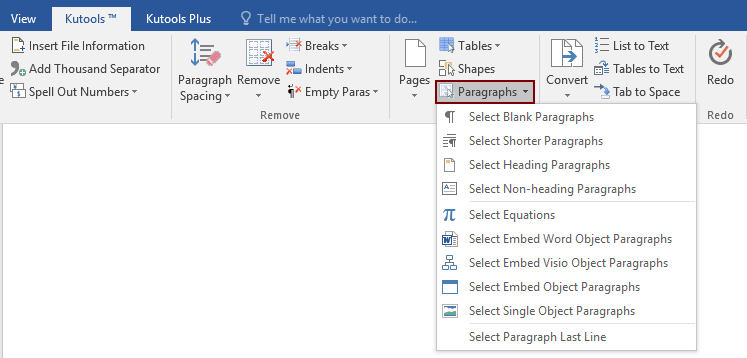 Easily select all kinds of paragraphs in Word