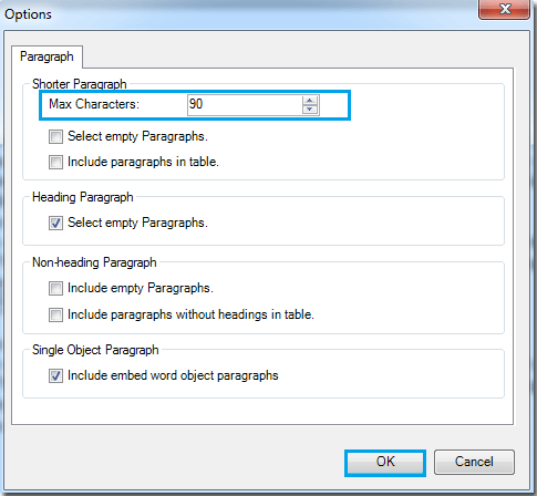 Quickly select all short paragraphs in Word