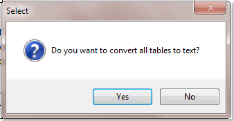 Quickly convert multiple tables in document to plain text in Word