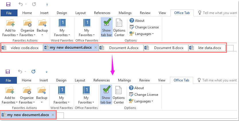 Office Tab: How to close other / left / right file tabs with Office Tab?