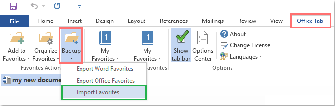 Office Tab: How to backup group settings in Office Tab?