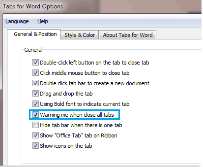 Office Tab: How to close all documents at once?