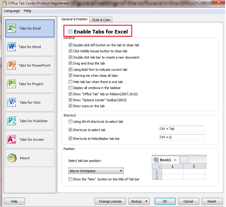 Office Tab: How can I configure settings of Office Tab?