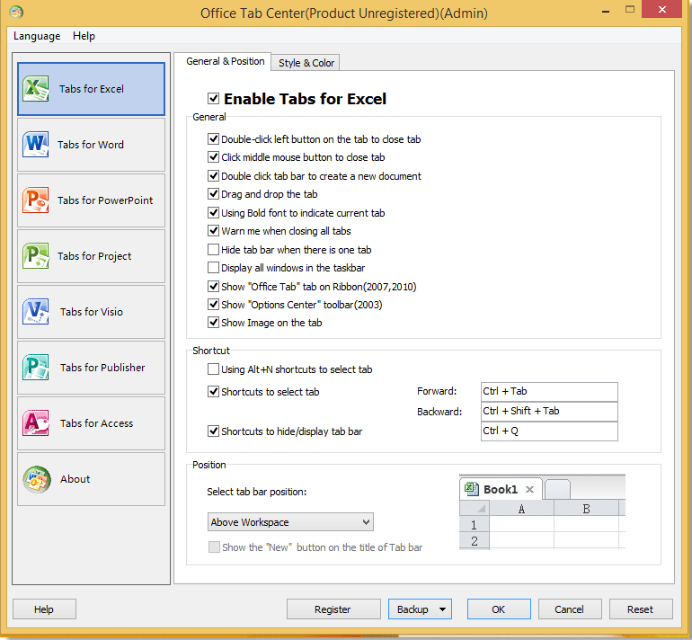Office Tab: How can I configure settings of Office Tab?