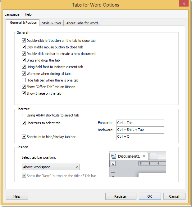 Office Tab: How can I configure settings of Office Tab?