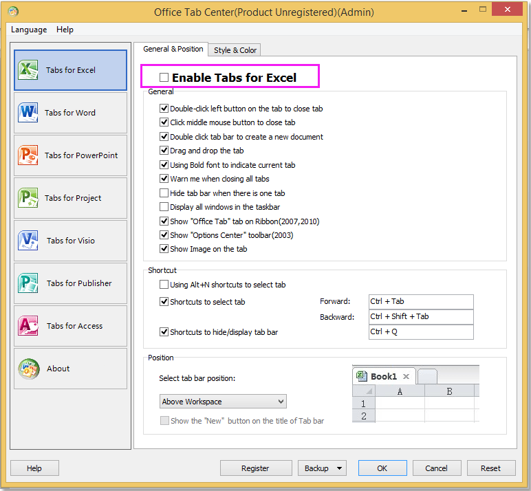 Office Tab: How can I configure settings of Office Tab?