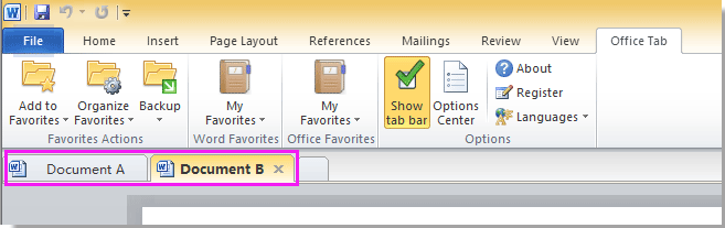 Office Tab: Open, save and close a group of documents